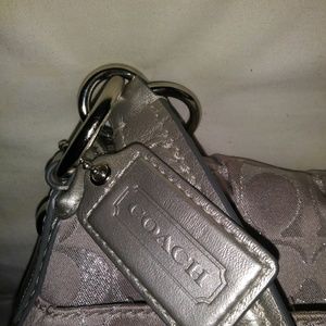 Coach | Bags | Coach Silver Medium Silver Handbag | Poshmark
